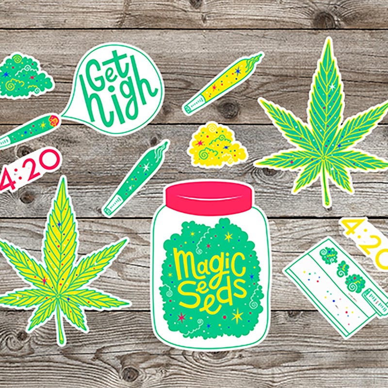 Marijuana Stickers - Etsy