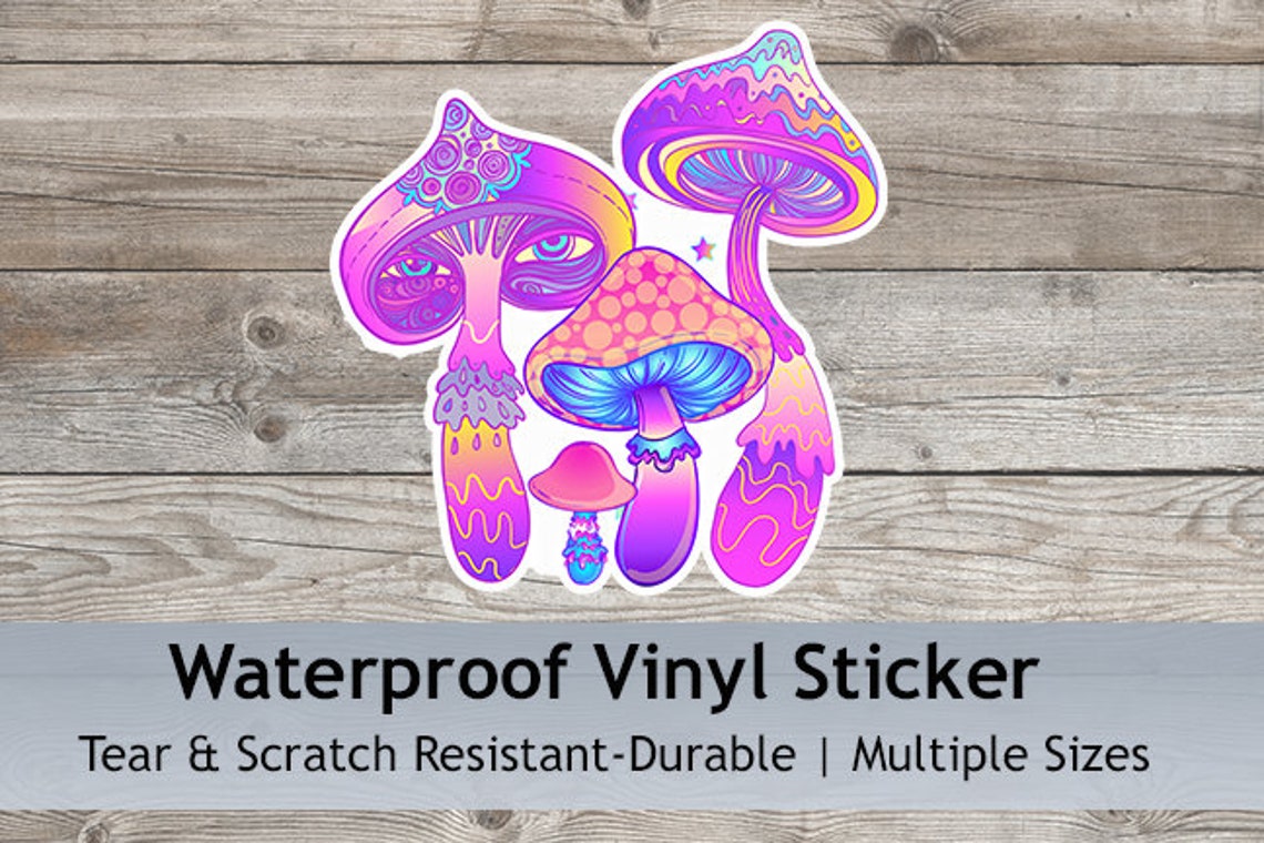 Psychedelic Mushrooms Waterproof Vinyl Sticker Decals for - Etsy