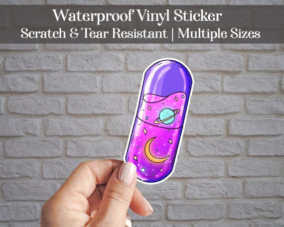 Galaxy Pill Capsule Waterproof Vinyl Sticker Matte Glossy | Etsy