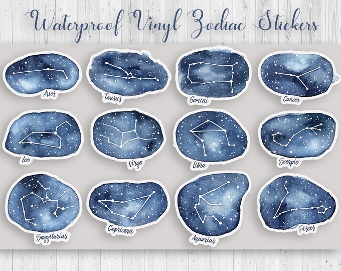 Zodiac Sign, Constellation Sticker Waterproof Vinyl Decal - Etsy