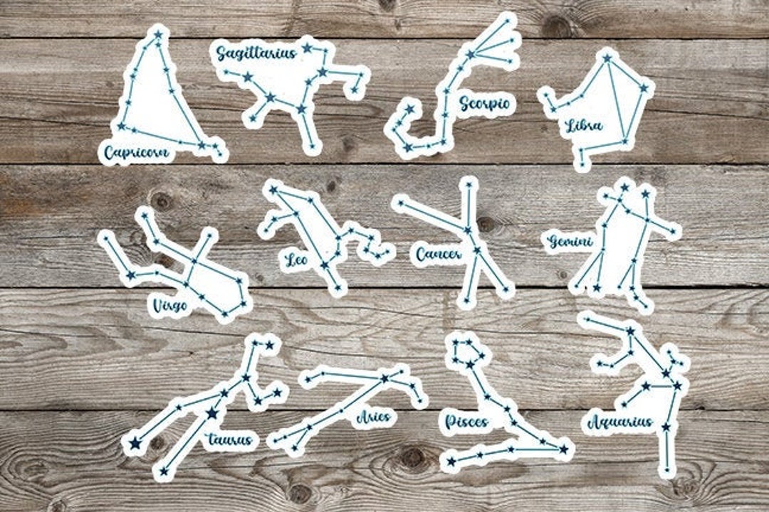Astrological Zodiac Constellation Waterproof Vinyl Sticker, Decals for ...