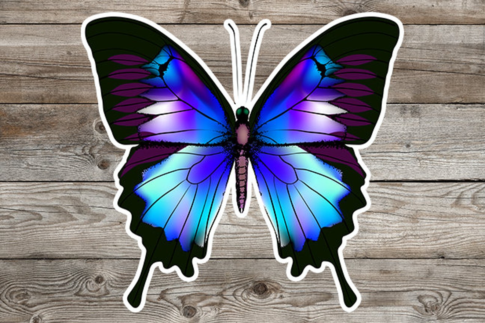 Blue and Purple Butterfly Waterproof Vinyl Sticker Decals Car | Etsy