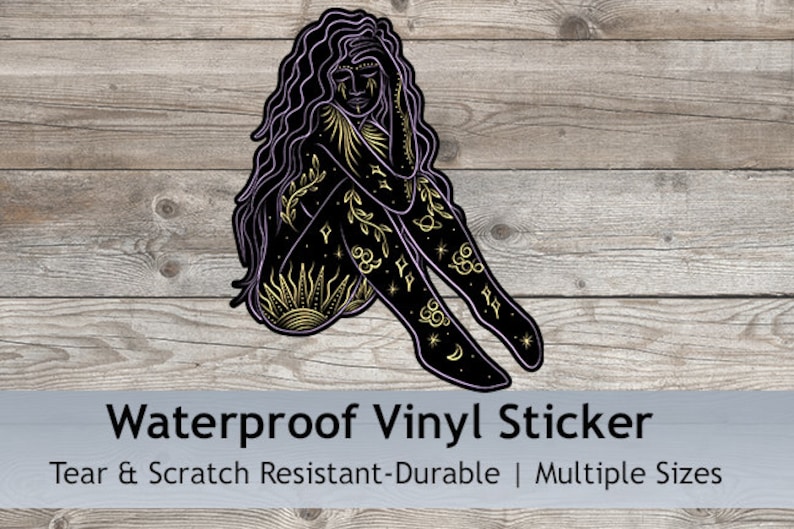 Celestial Goddess Waterproof Vinyl Sticker Decals for Laptop - Etsy