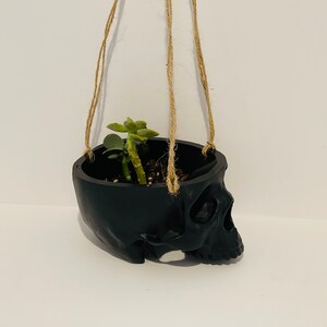 Black Skull Hanging Planter Pot| Gothic Plant Pots | Witchy Occult ...