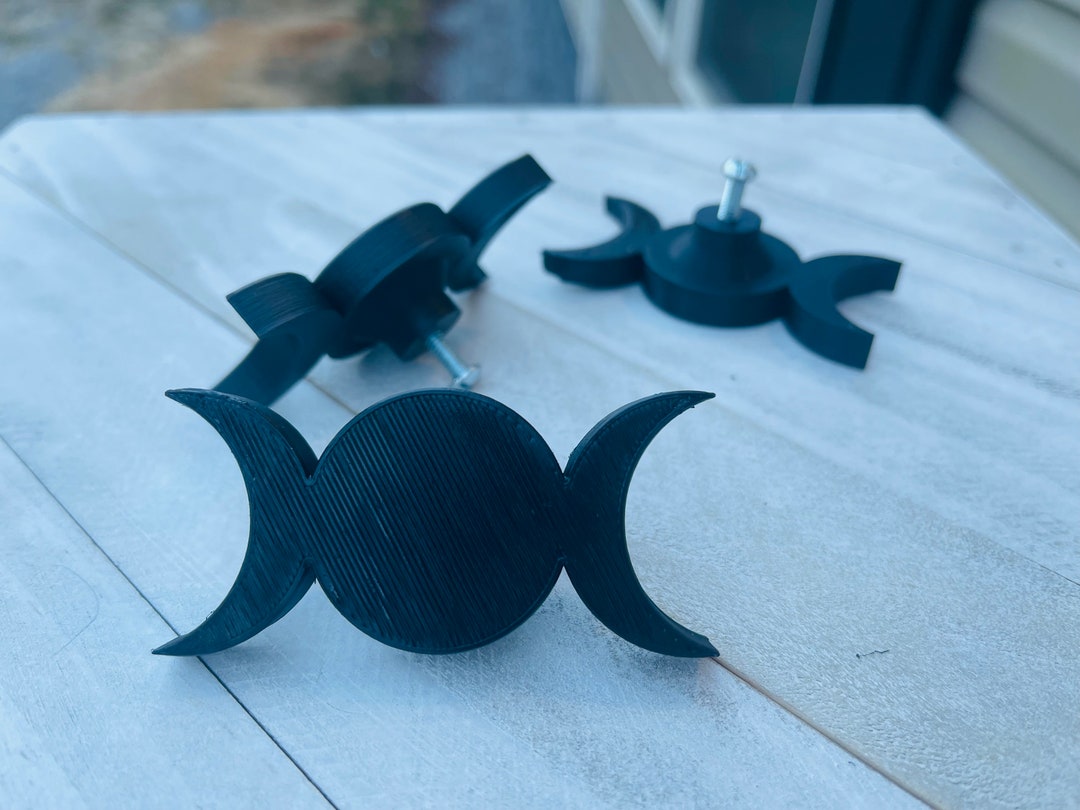 Triple Moon Drawer Knobs / Cabinet Pulls | 3D Printed | Gothic Home ...