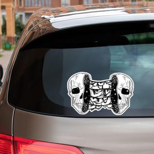 Skull Waterproof Vinyl Sticker, Skull Split in Half, Decals for Car ...