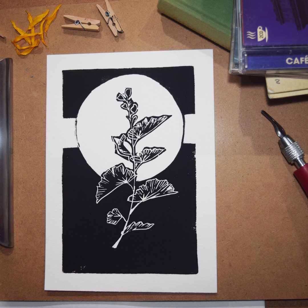 Backyard Friend Handmade Lino Cut Print - Etsy