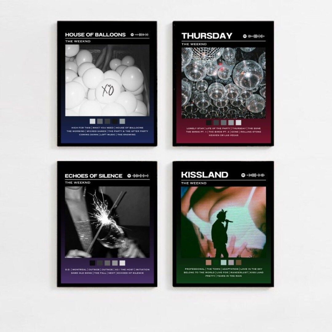 The Weeknd Custom Album Prints of the Trilogy, Kissland, Beauty Behind ...