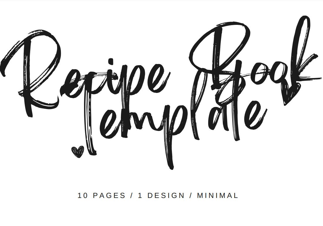 Recipe Book Template Etsy