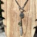 Watch Chain Style Silver Pewter Lariat Necklace, Labradorite Pendant ...