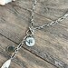 Watch Chain Style Silver Pewter Lariat Necklace, Labradorite Pendant ...