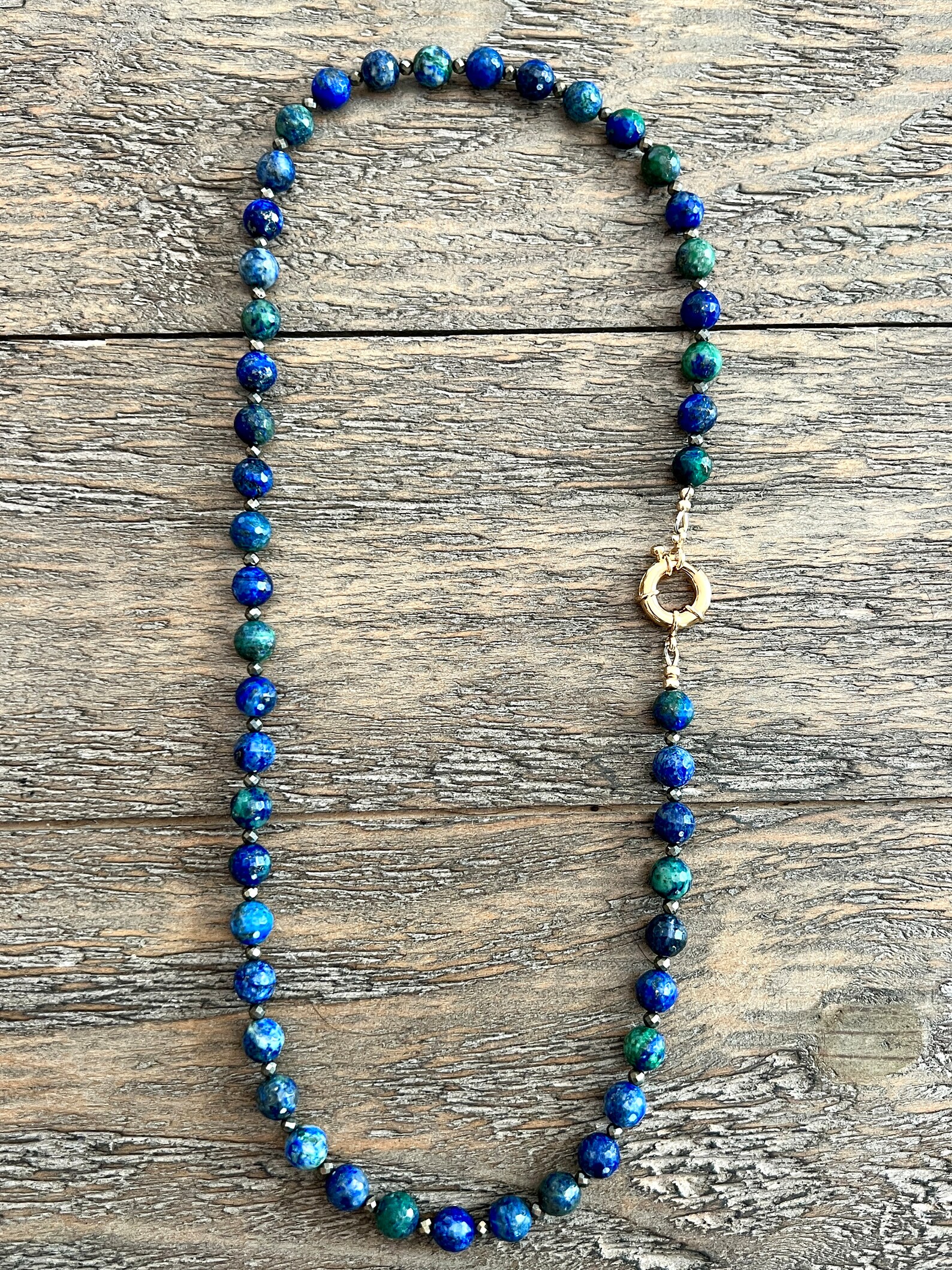 Azurite Malachite Chrysocolla Pyrite Faceted Blue Green Long Gemstone ...