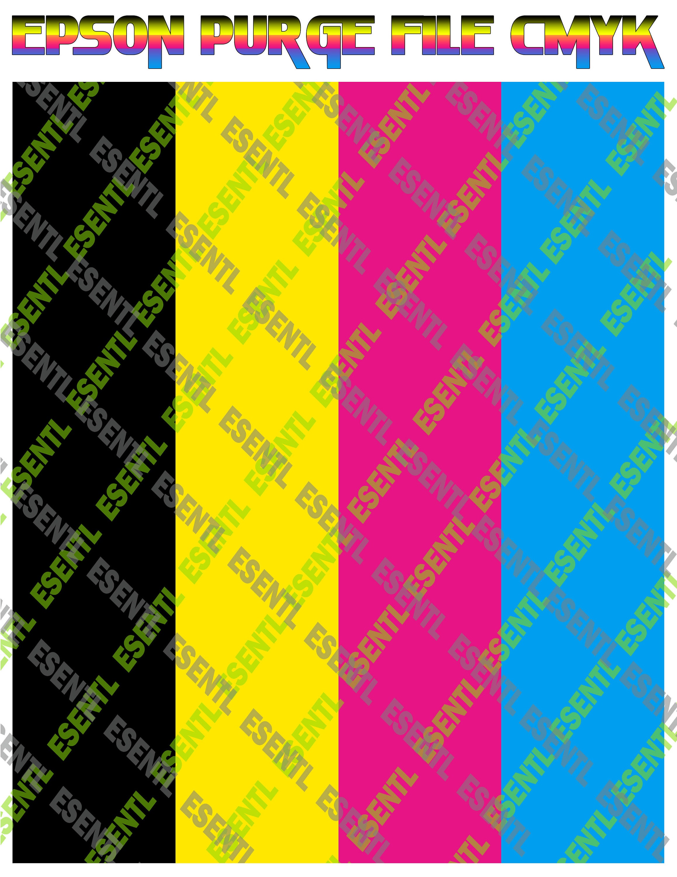 CMYK Purge Files High Res 300dpi for EPSON Printers -- Bonus: CMYK ...
