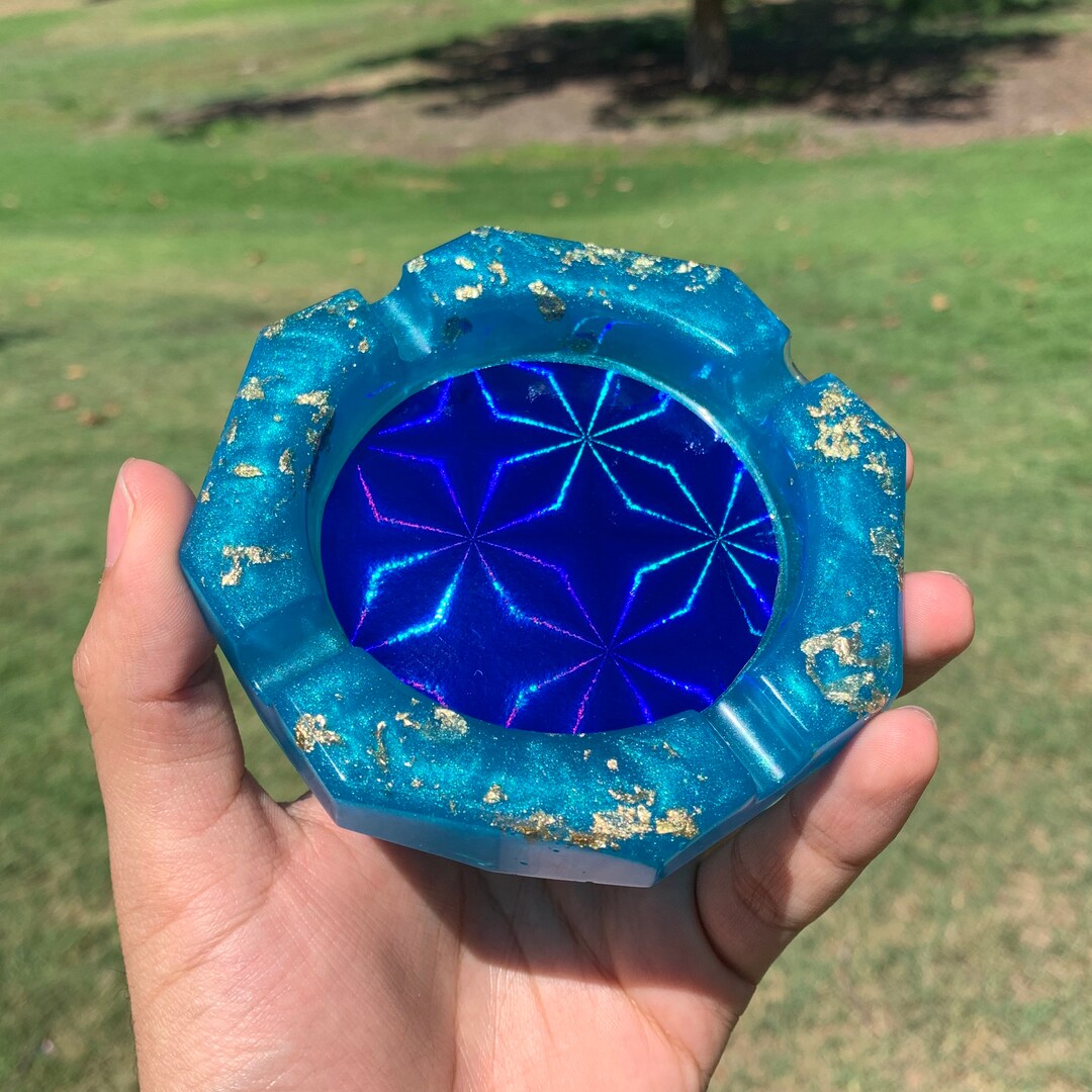 Holographic Ash Tray With Gold - Etsy
