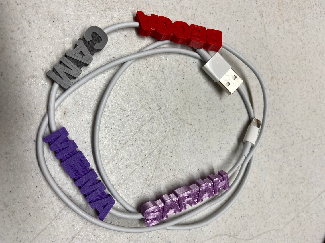 Phone Cable Name Tags set of 3 | Etsy