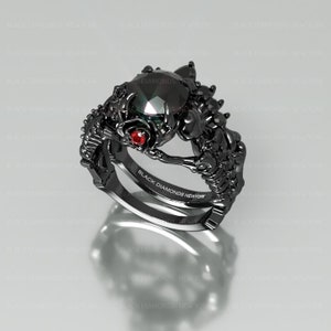 Together Forever Rings/gothic Engagement Rings/punk Wedding Rings ...