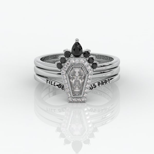 Goth Coffin Engagement Ring Etsy