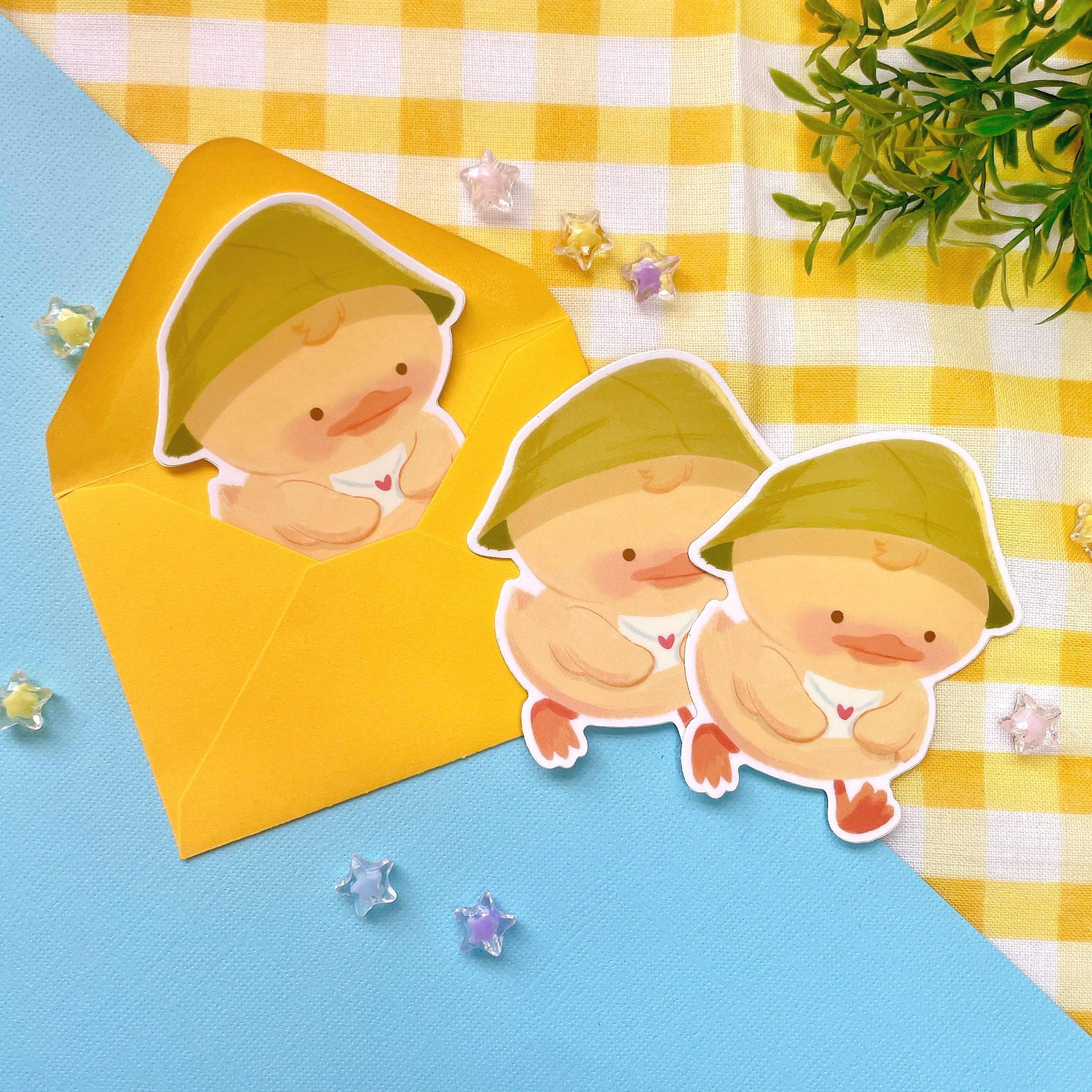 Cute Love Letter Duck Sticker - Etsy