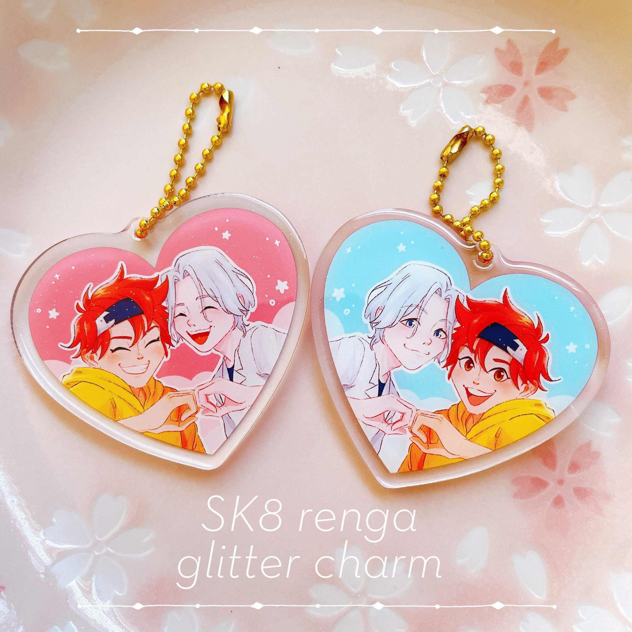 SK8 the Infinity Reki Langa Heart Acrylic Keychain - Etsy