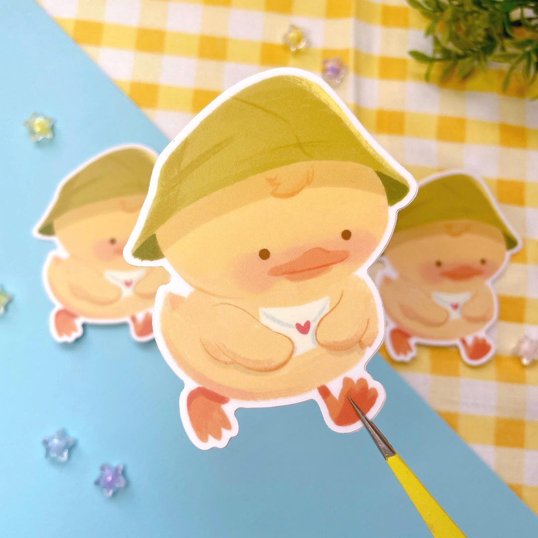 Cute Love Letter Duck Sticker - Etsy