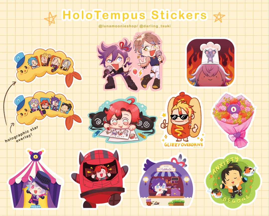 Hololive Holostars Tempus Stickers - Fanart - Stationery - Anime - Etsy