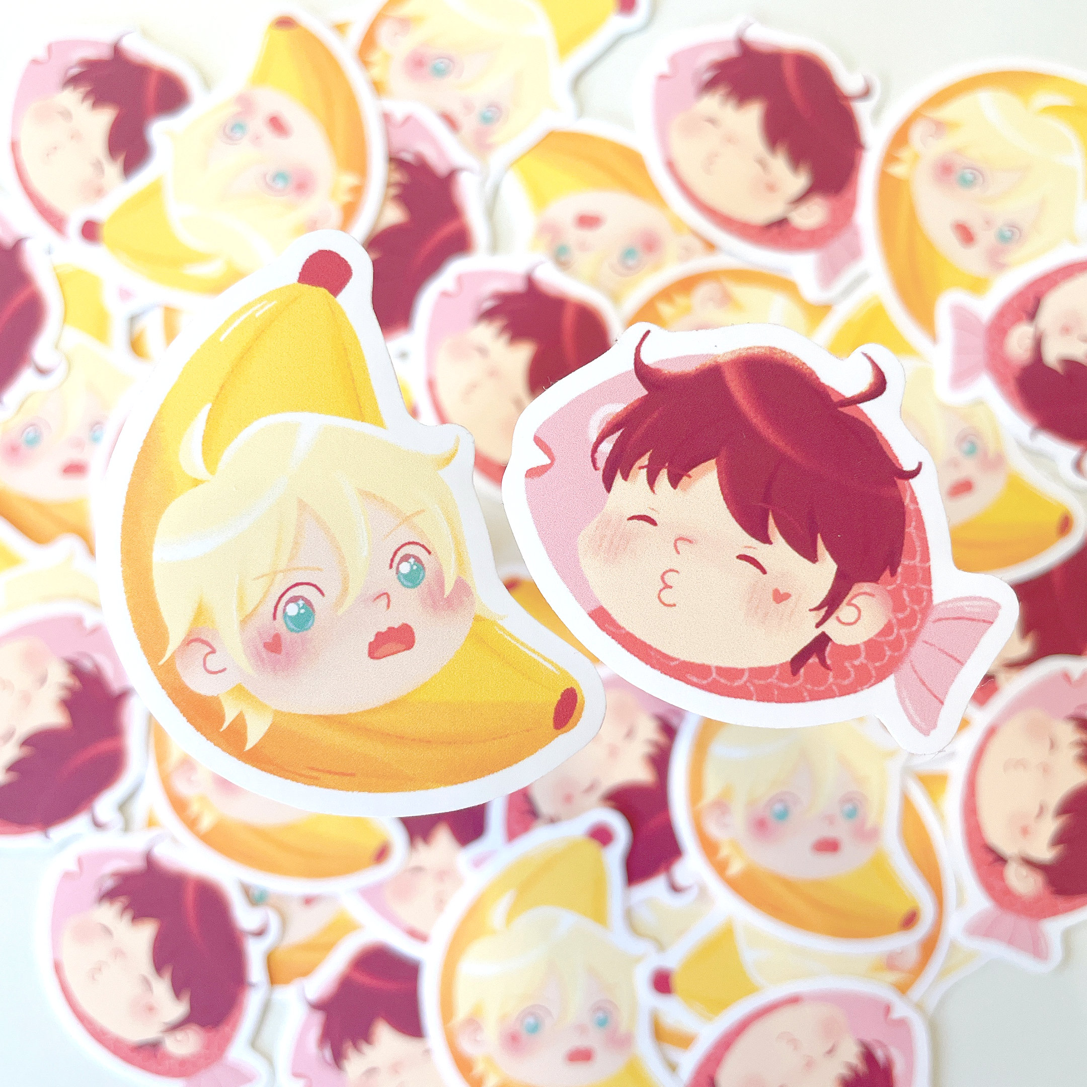 Cute Banana Fish Couple Sticker Sets | Etsy
