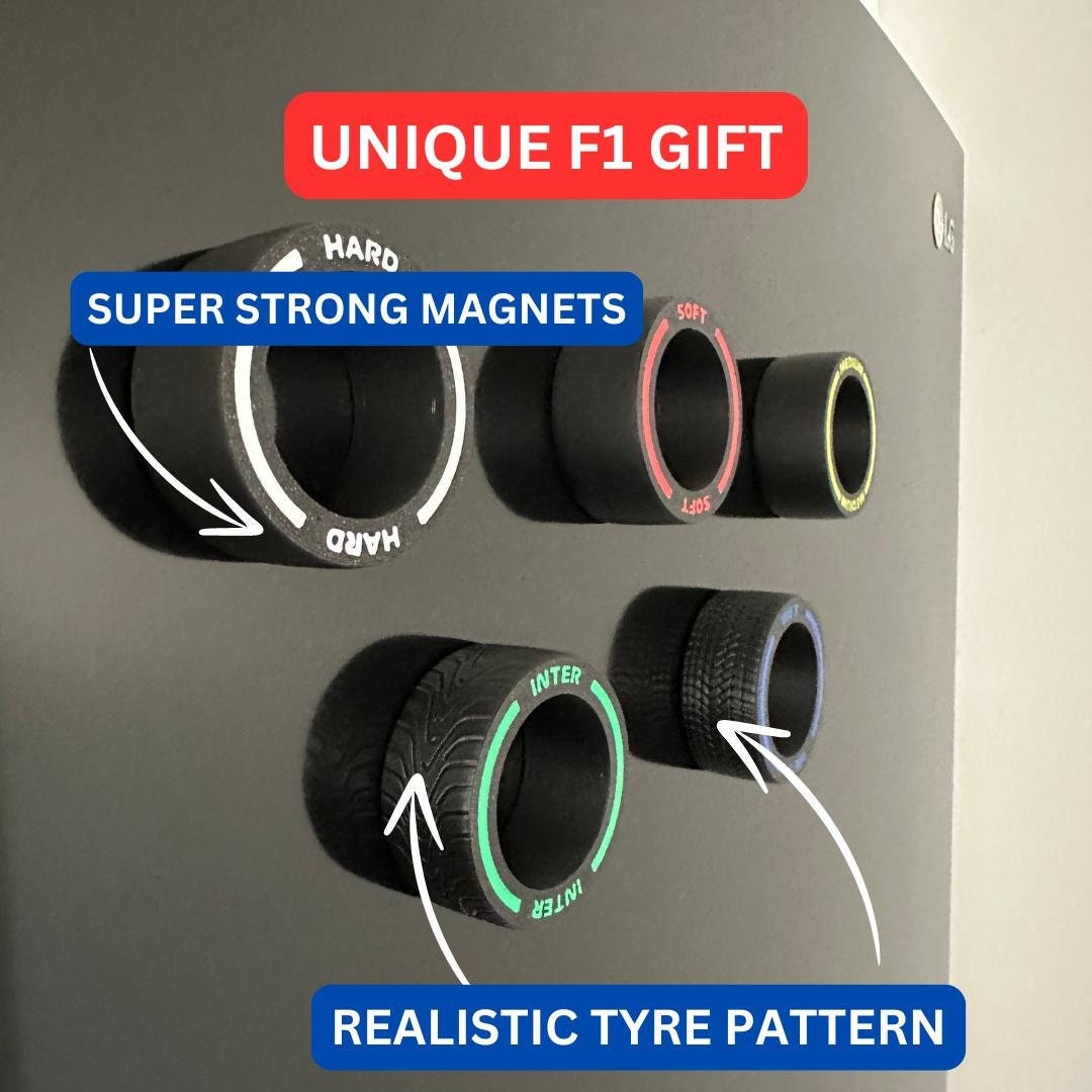 F1 Gift - Tyre Magnet Set, F1 Magnets, Formula 1 Gift - Etsy