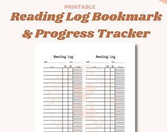 Reading Log Bookmark, Book Tracker, Reading List, Progress Tracker ...