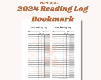 Reading Log Bookmark, Book Tracker, Reading List, Progress Tracker ...
