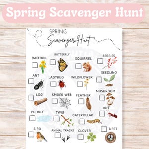 Spring Nature Scavenger Hunt, Spring Nature Walk, Printable Outdoor ...