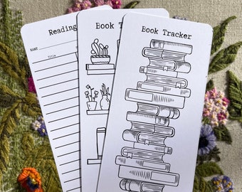 Reading List Book Tracker Bookmark, Library Card Bookmark, Vintage ...