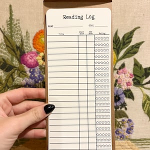 Reading Log, Library Card Bookmark, Reading Log Bookmark, Book Tracker ...