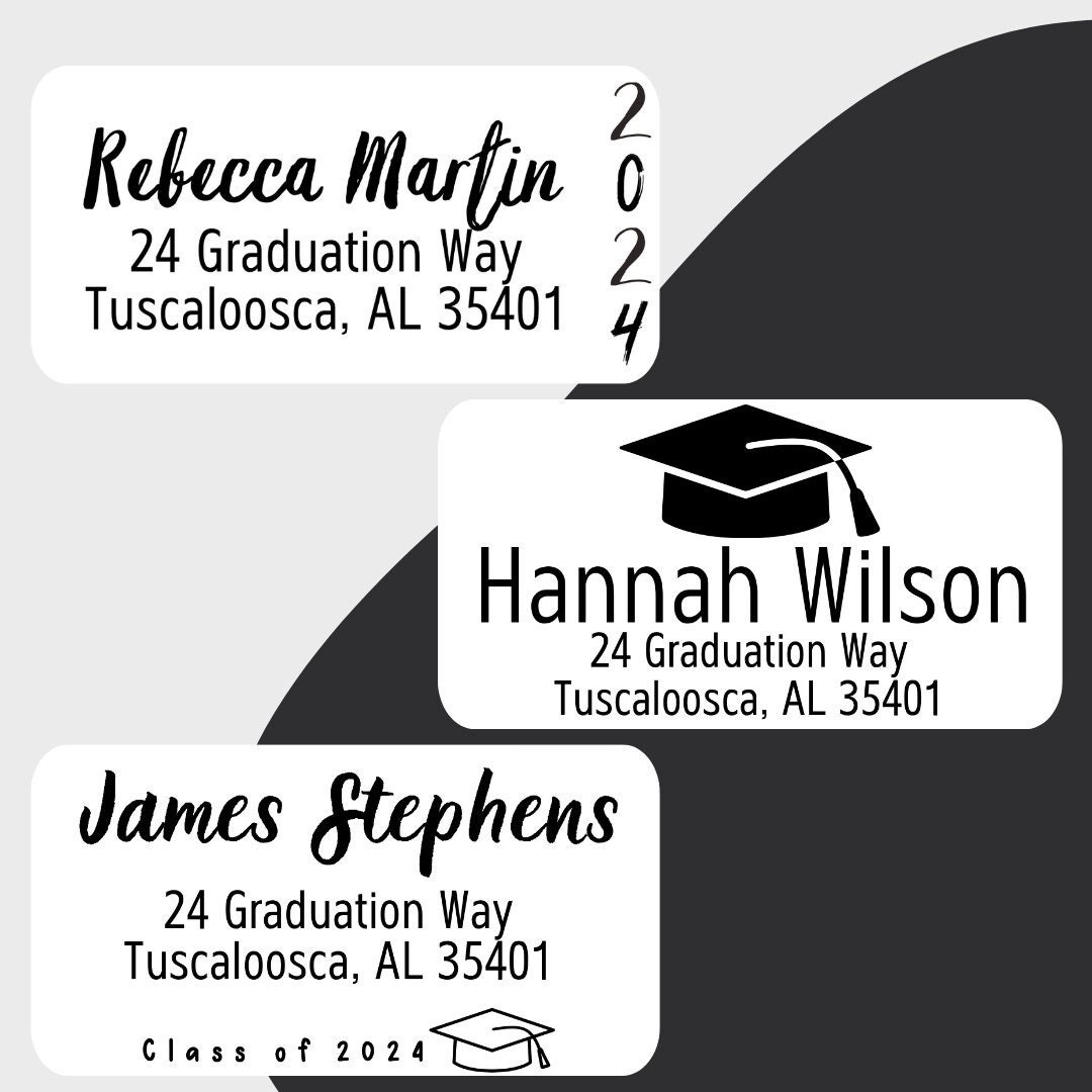 2024 Graduation Address Labels, Personalized Labels, Return Address ...