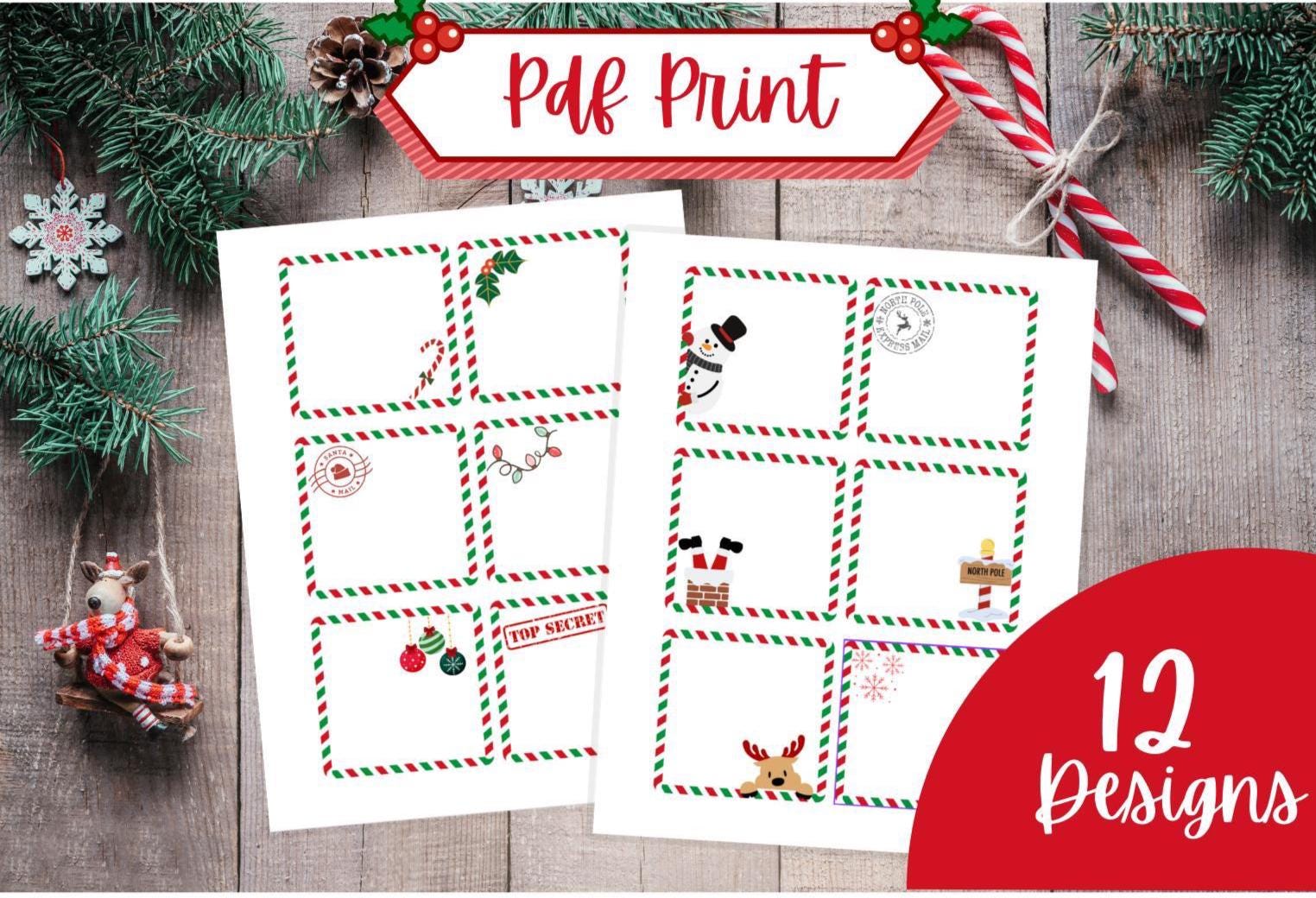 Mini Elf Note Cards Printable, 12 Designs (blank), Note From Your Elf ...