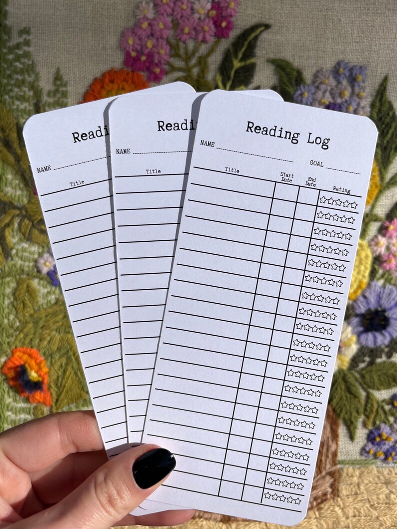 Reading Log,mini Library Card Bookmark,reading List Bookmark, 3 Pack ...
