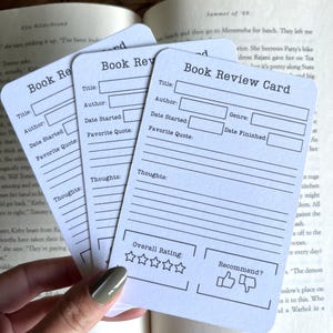 Book Review Notes, Book Club Review Card, Book Club Kitlibrarian Core ...