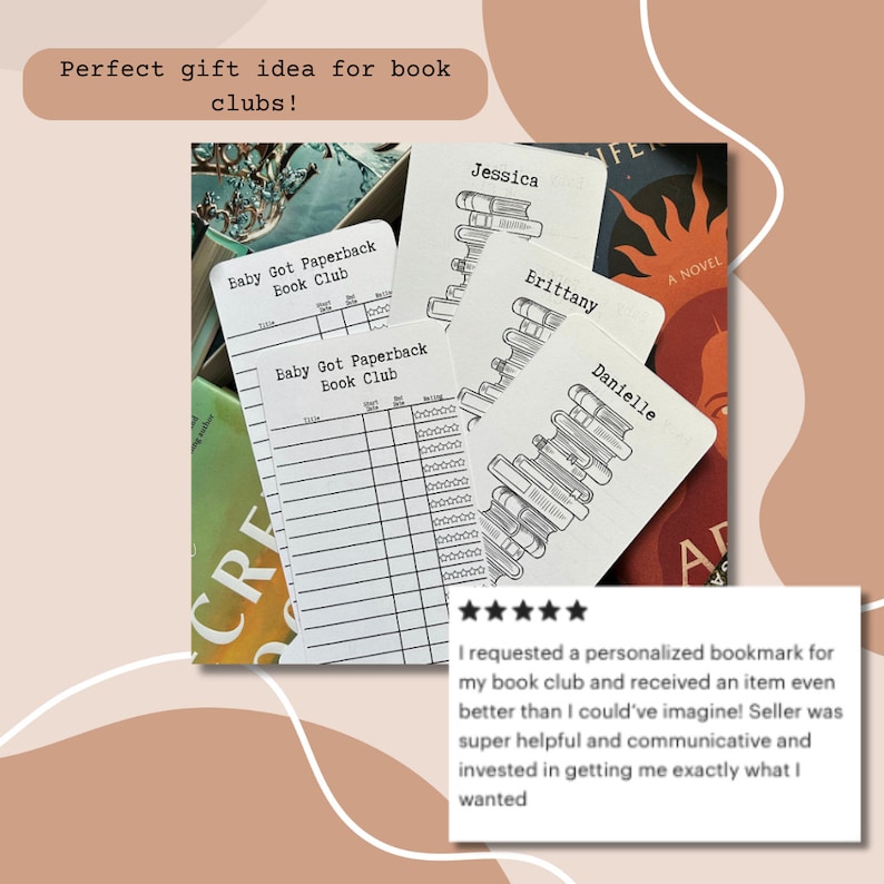 Book Lover Gift Set, Custom Bookmark,gift Set Reading Log Bookmark ...