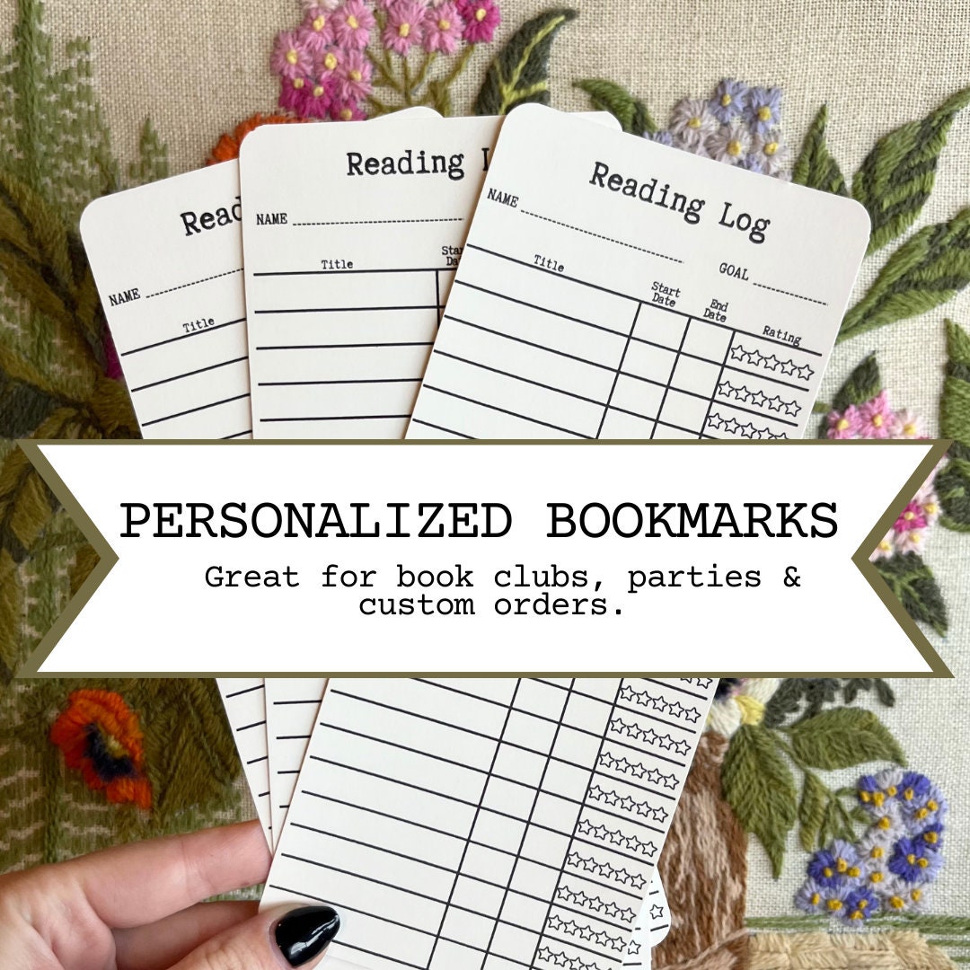 Book Lover Gift Set, Custom Bookmark,gift Set Reading Log Bookmark ...