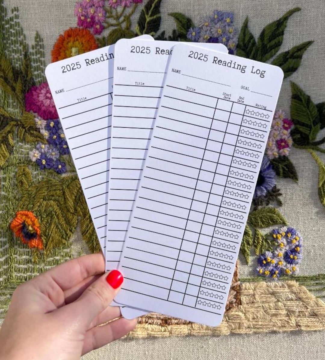 Reading Log, Library Card Bookmark, Reading Log Bookmark,2025 Book ...