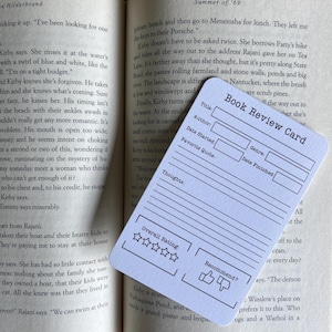 Book Review Notes, Book Club Review Card, Book Club Kitlibrarian Core ...