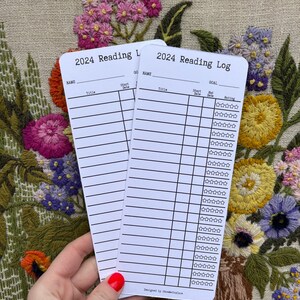 2024 Daily Reading Tracker, Library Card Bookmark, 3 Pack Bookmark ...