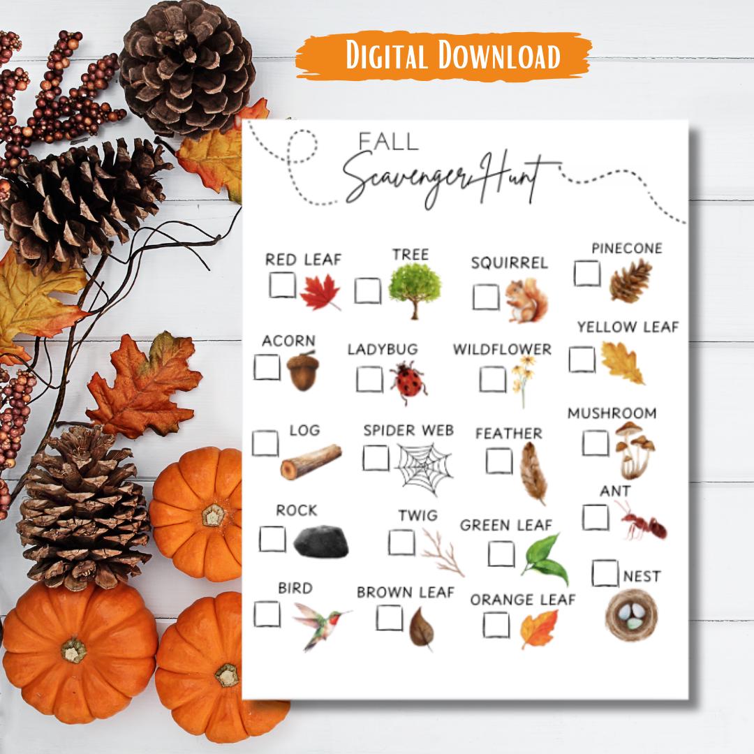 Autumn Nature Scavenger Hunt, Fall Scavenger Hunt Printable, Activity ...