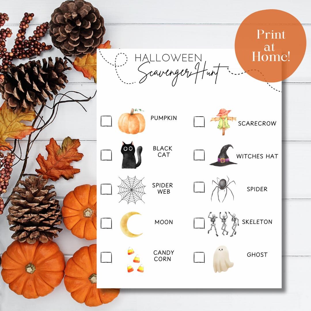 Halloween Scavenger Hunt, Halloween Kids Game, Printable Scavenger Hunt ...