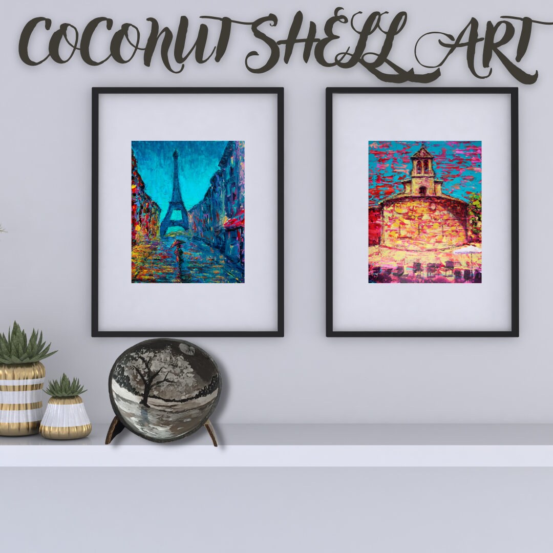 Handmade Coconut Shell Art Natural Fabric Paint in Coconut Shell - Etsy