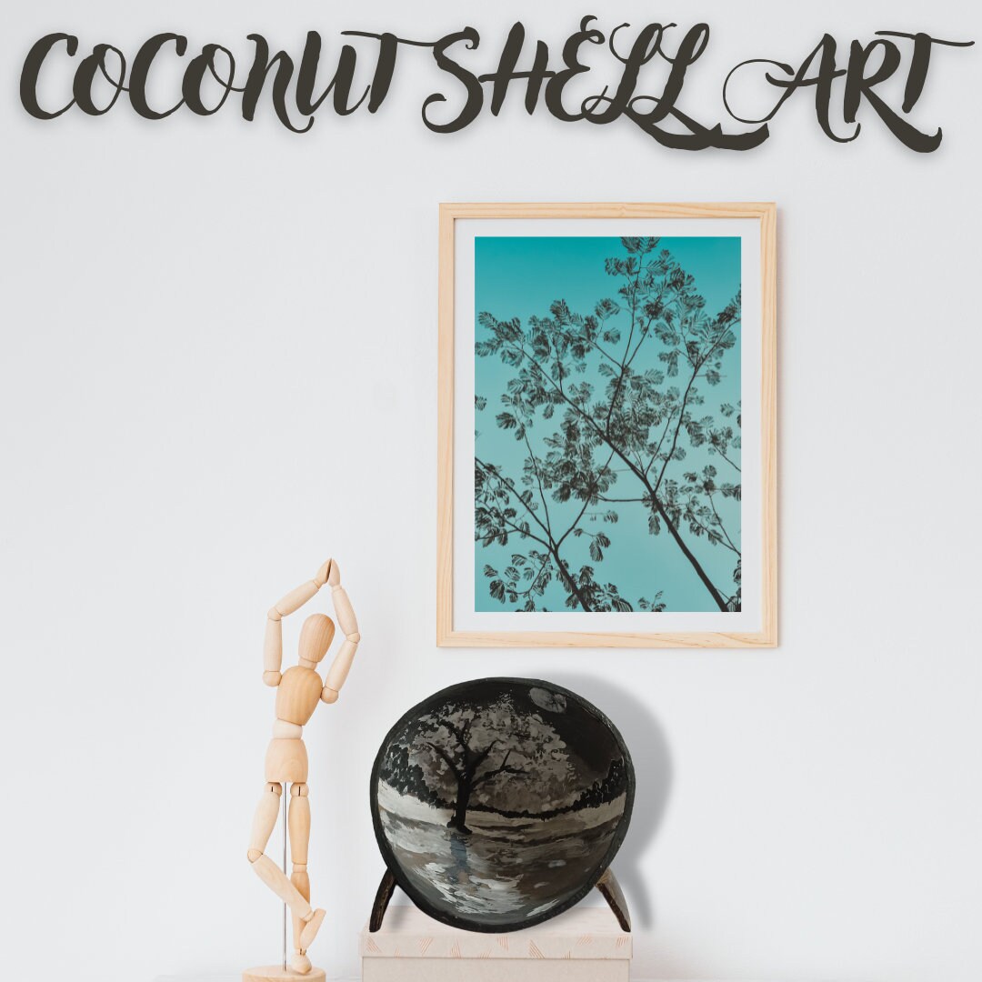 Handmade Coconut Shell Art Natural Fabric Paint in Coconut Shell - Etsy