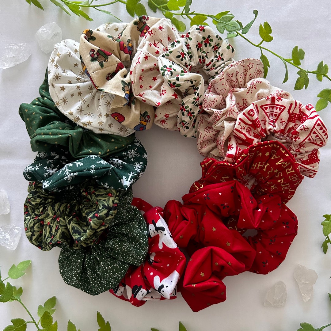 Christmas Scrunchies Assorted Handmade Cotton Scrunchy - Etsy Australia