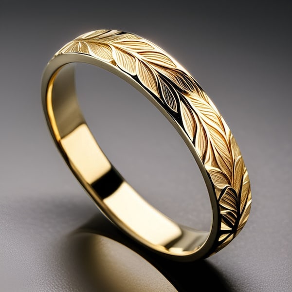 Gold Leaf Ring - Etsy