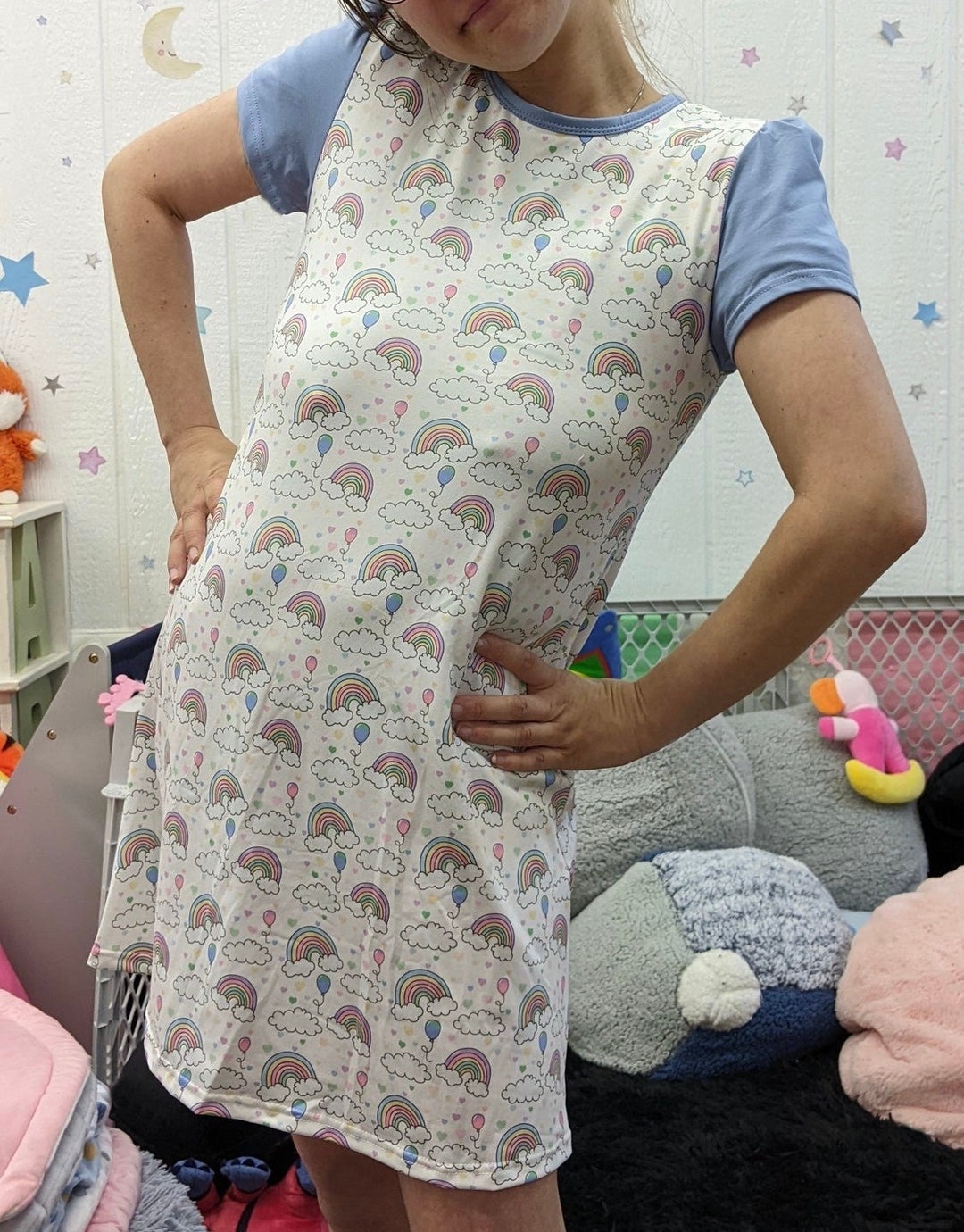 Pastel Rainbow Night Gown - Etsy