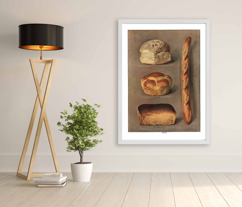 Vintage Bread Chart Kitchen Wall Art Cafe Restaurant French Bakery ...