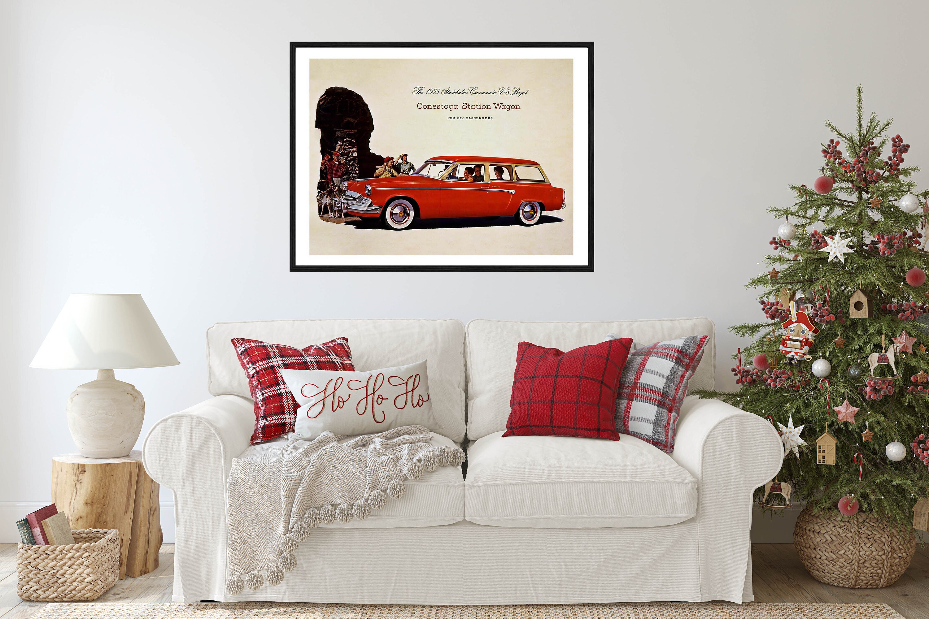 Vintage Red Car Wall Art Poster Collector Advertisement Office Playroom ...